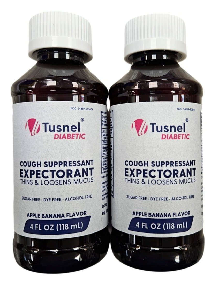 Tusnel Diabetic Guaifenesin DM for MUCUS & COUGH Syrup 4oz ( 2 bottles ...