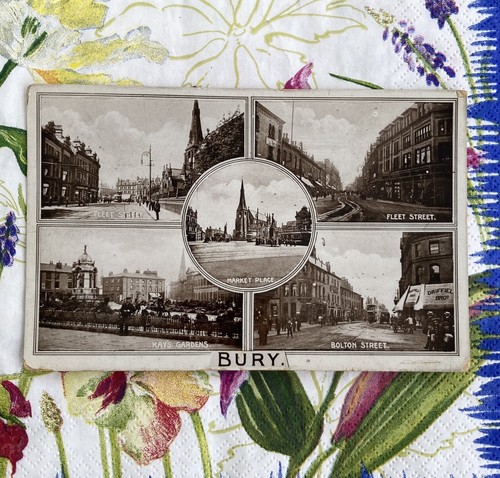 Old postcard of Multiple Views, Bury, Lancs, | eBay UK