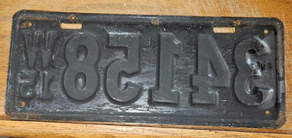 1915 Wisconsin License Plate # 34158 (Single) | eBay