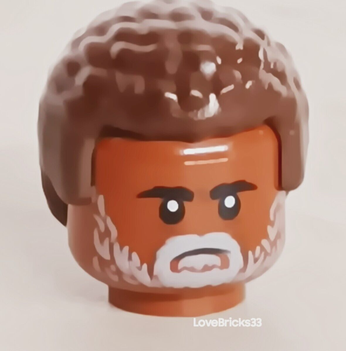New LEGO African American WIG Head Grandpa PAPA White Beard Mysterious ...