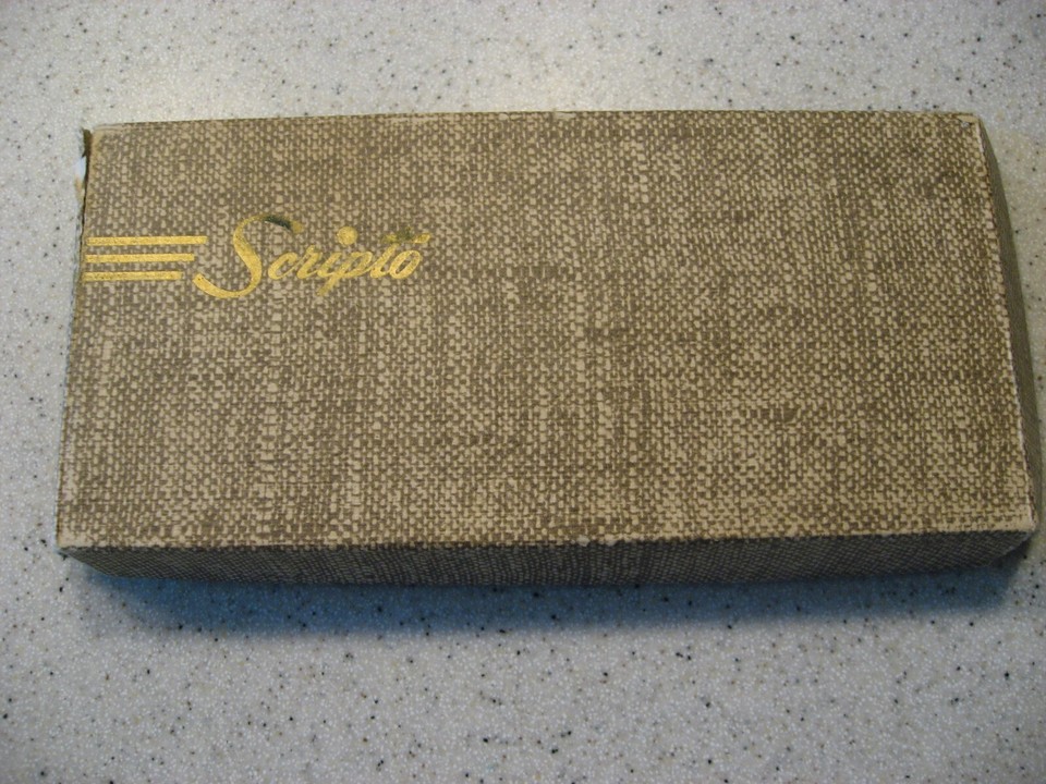 Vintage New in Box Scripto Pen and Pencil Green and Gold Desk Set | eBay