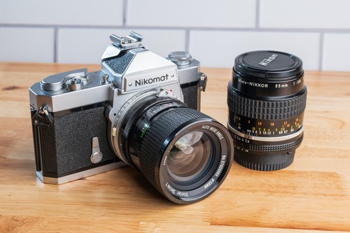 Nikon Nikomat FT, Vivitar Series 1 28mm f/1.9 N/F Lens, 55mm Micro ...