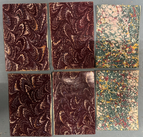 MARBLED PAPER ANTIQUE Vintage FRONT END PAGES Book binding CRAFTS | eBay