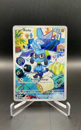 Riolu 215/198 Scarlet & Violet Base Set Illustration Rare Holo Pokemon ...