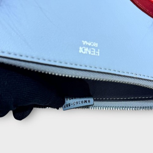 FENDI Monster Clutch Bag Light Blue Leather from Japan | eBay