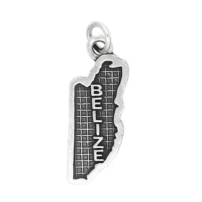 Sterling Silver Belize Country Map Travel Charm or Pendant | eBay