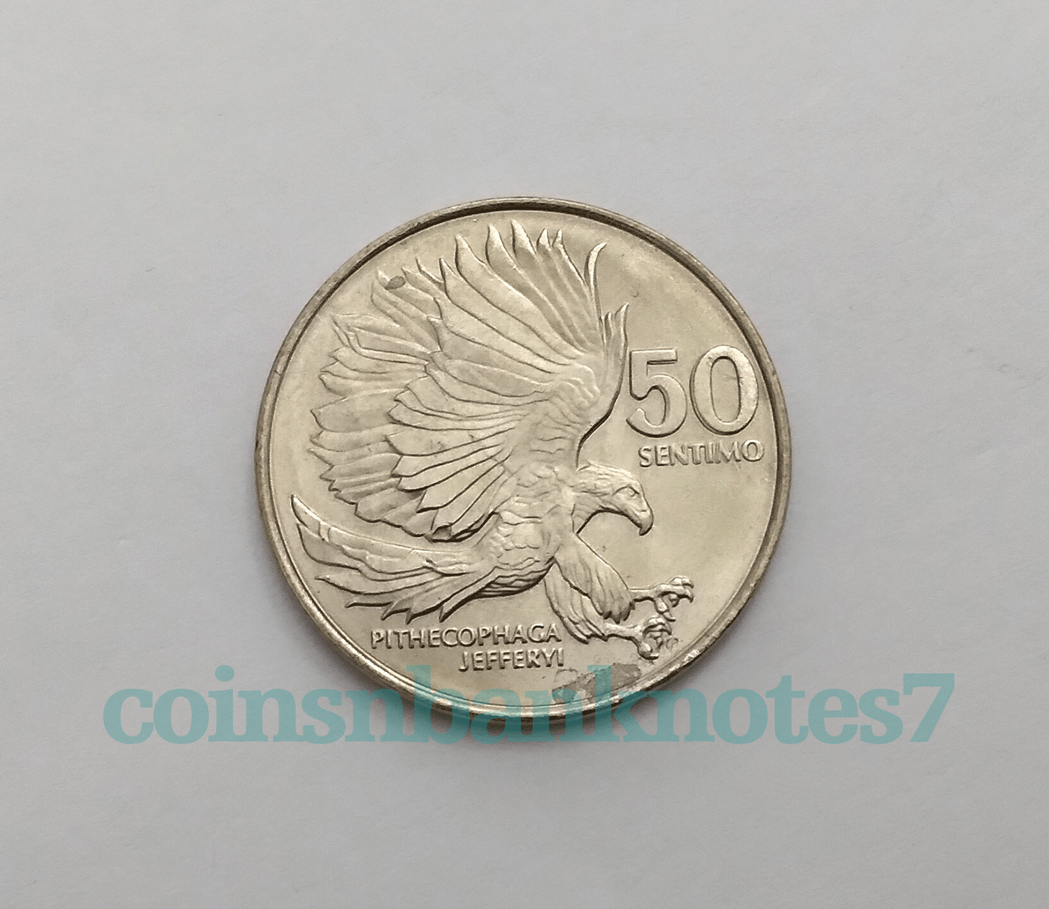 1986 Philippine 50 Sentimos Coin, KM #242.1 Unc., Double die Error ...