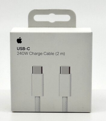 Apple 240W USB-C Woven Charge Cable 2M MU2G3ZM/A White | eBay