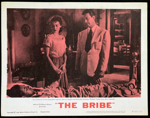 THE BRIBE Orig Movie Lobby Card Poster Ava Gardner Film Noir Robert ...