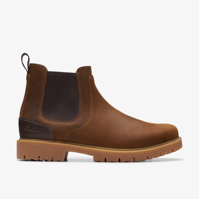 Clarks Mens Rossdale Top Beeswax Leather Chelsea Boots Waxy Leather ...