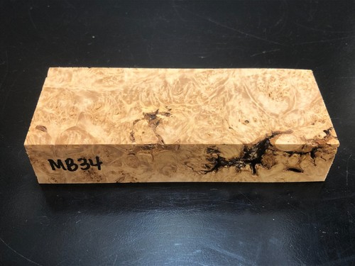 MB34 Maple Burl Knife Block Blank Handle Pistol Grip Wood | eBay