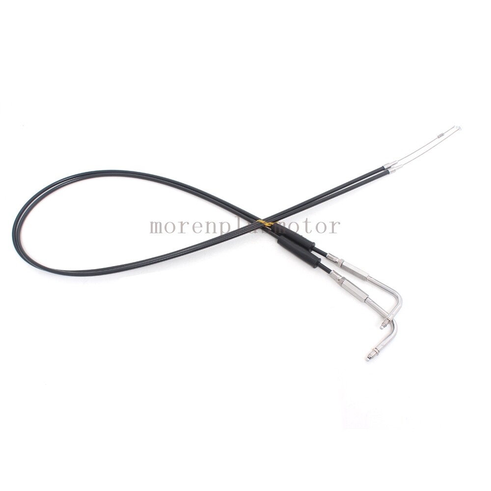 110CM Black Motorcycle Dual Throttle Cable Fit For Harley FLH FLT FXD ...