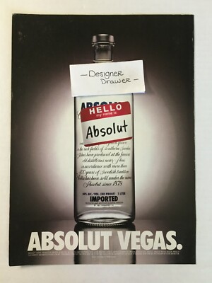 Absolut Vodka Absolut Vegas 1999 Vintage Print Ad Advertisement | eBay