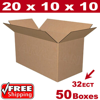 50 - 20x10x10 Cardboard Boxes Mailing Packing Shipping Box Corrugated ...