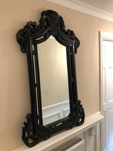 Antique Black Carved French Mirror | eBay UK
