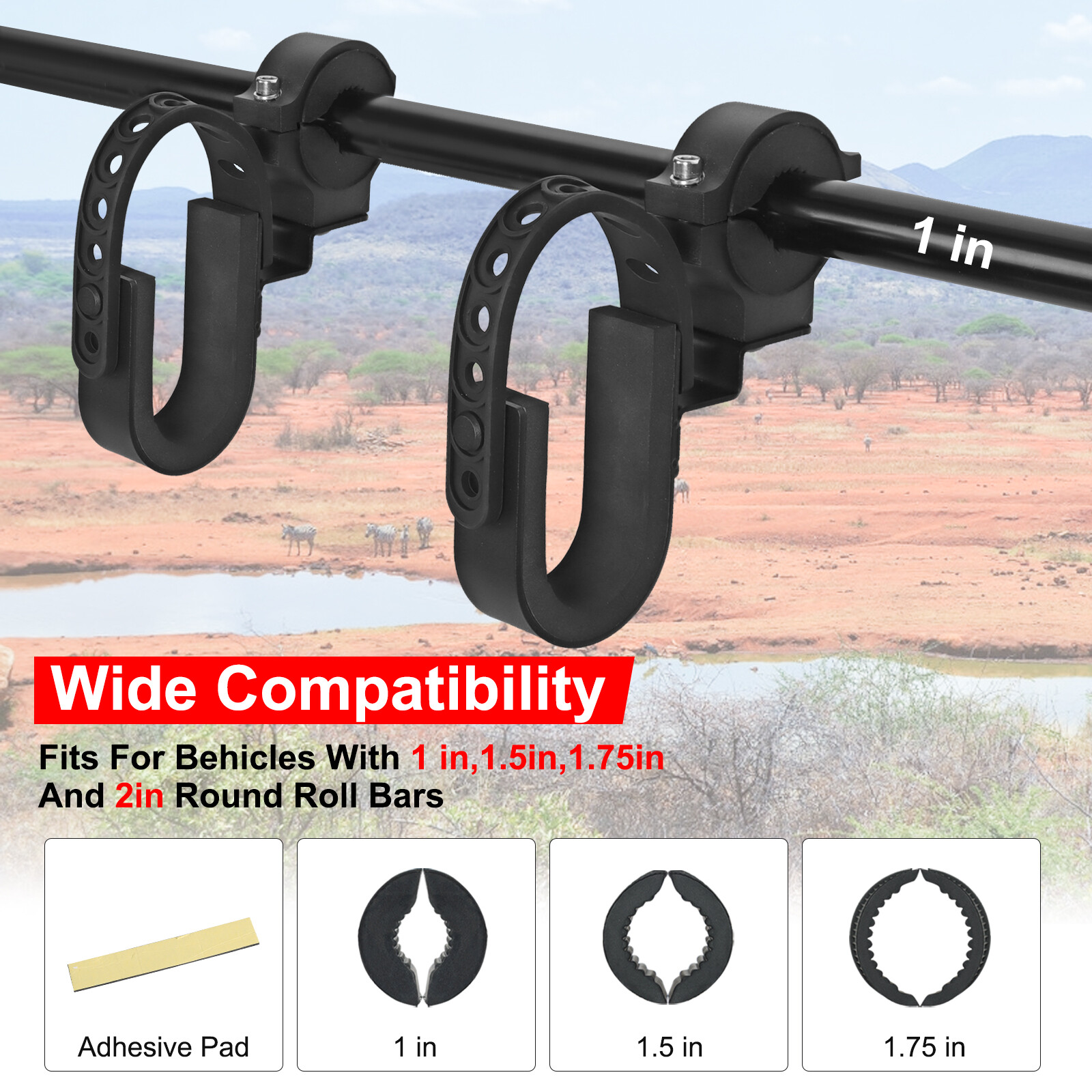 UTV 1.75-2" Gun Rack Holder Grip Mount for Polaris Can Am Commander ...