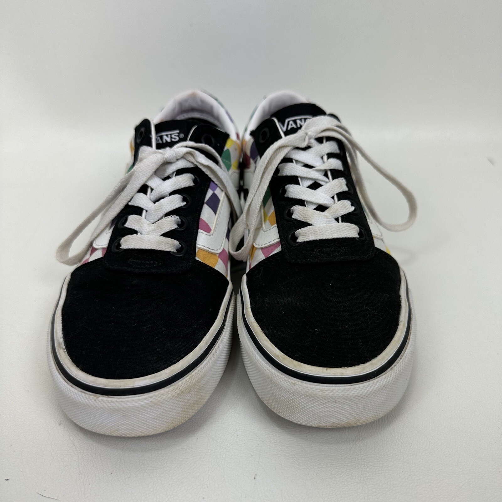 VANS Missy Old Skool Womens Rainbow Checkered Skate S… - Gem