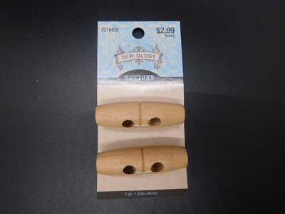 Sew ology Wood Toggle Buttons 1 3/4in - 44mm 2pc | eBay