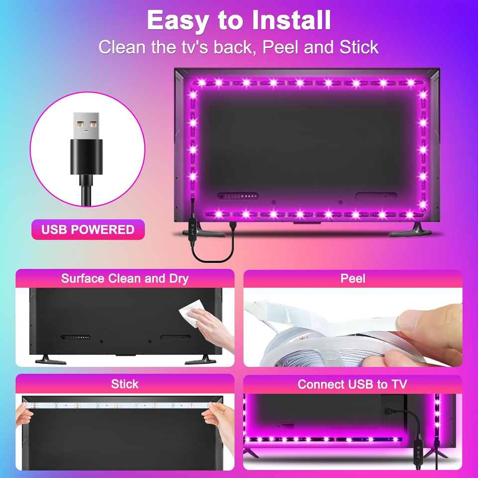 TV Led Lights, 16.4Ft Led Lights for TV 55-70 Inch, Led TV Backlight TV ...