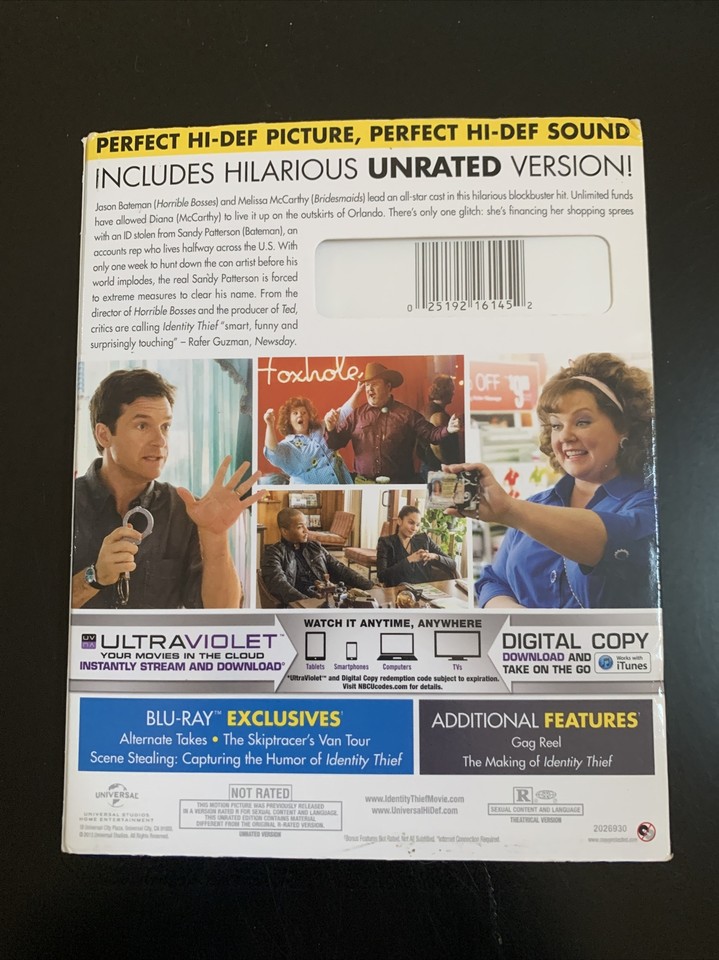 Identity Thief (Blu-ray/DVD, 2013, 2-Disc Set, Rated/Unrated BR ...