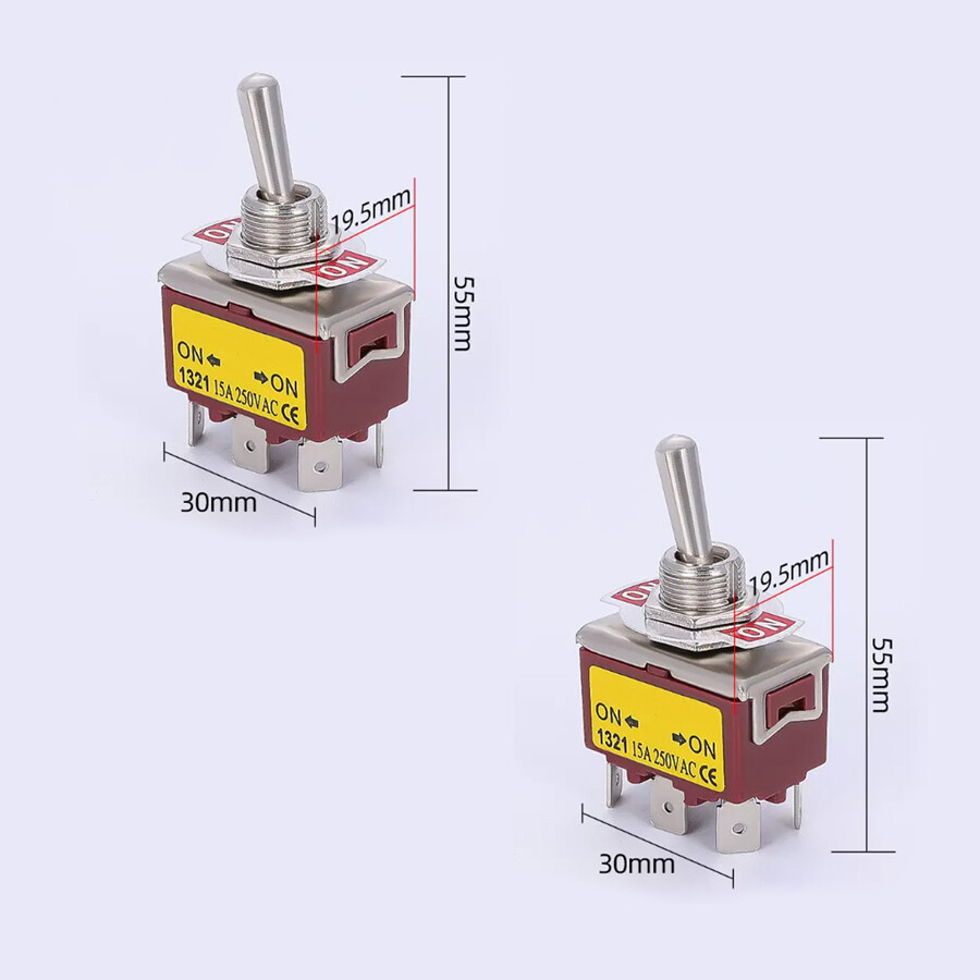 2Pcs Waterproof Welding Feet Switches 2 Positions Toggle Rocker ...