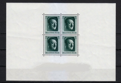 Germany 1937 MNH Mi Block 7 Sc B102 Adolf Hitler. Perforated. LUXE 1&2 ...