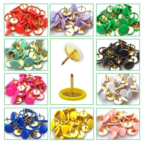 100Pcs Tacks Point Round Push Pins Notice Board Cork Board Tacks Map ...