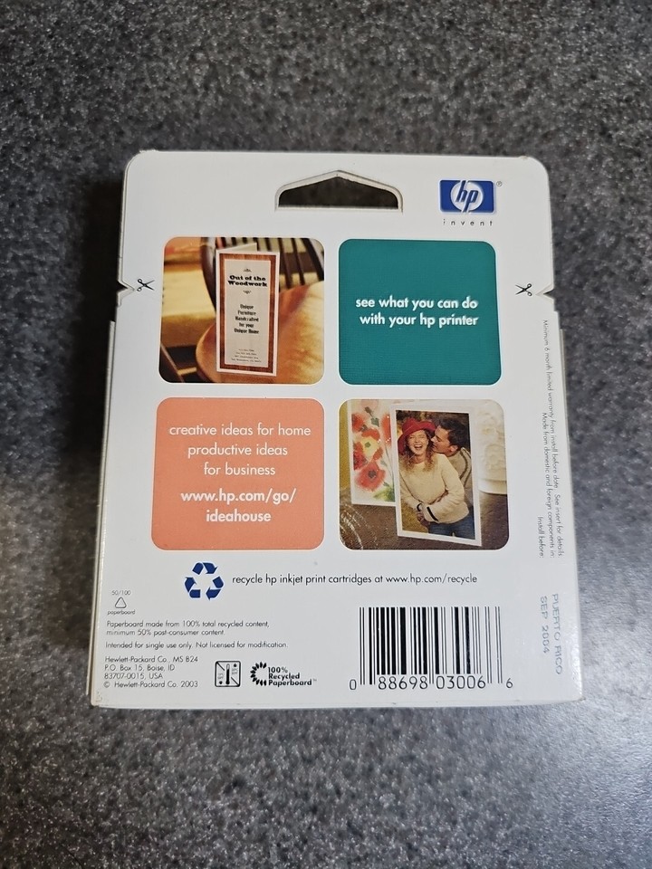 HP 29 (51629A) Black Ink Cartridge - NEW In Sealed Box OEM, 2004 ...