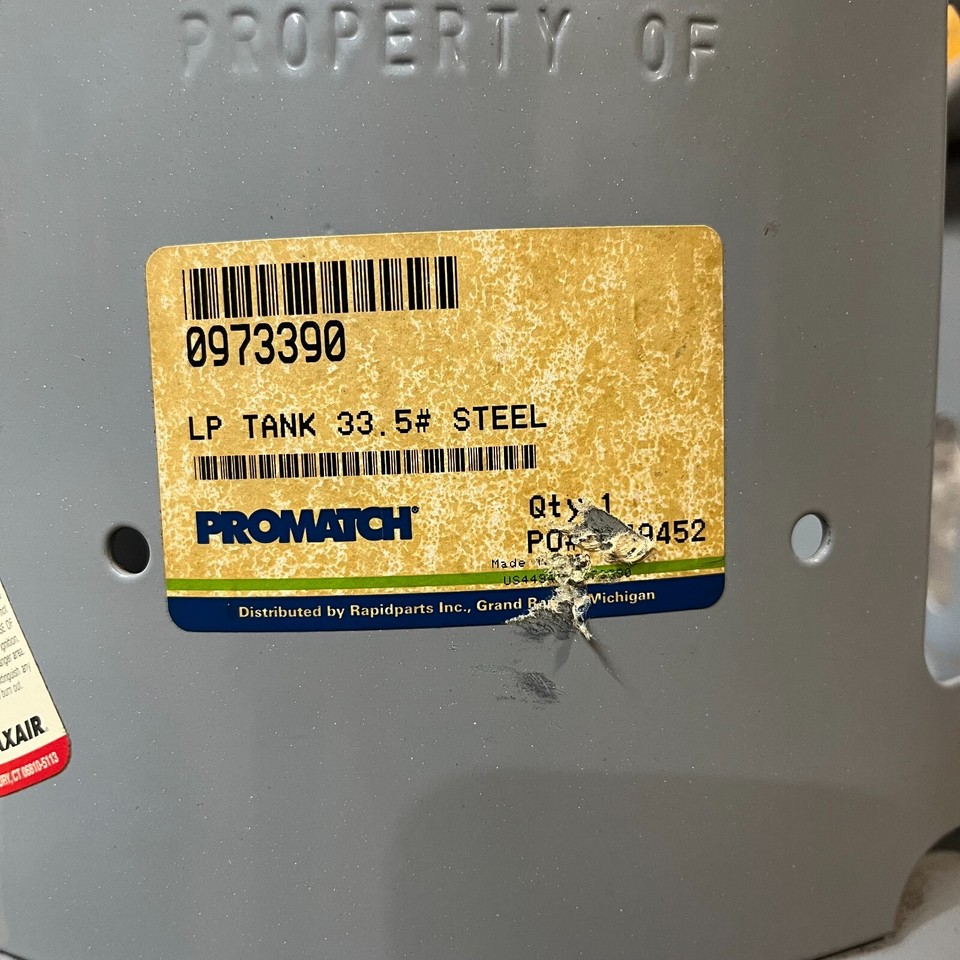 PROMATCH Propane Cylinder LP 33.5 LBS Steel Tank | eBay