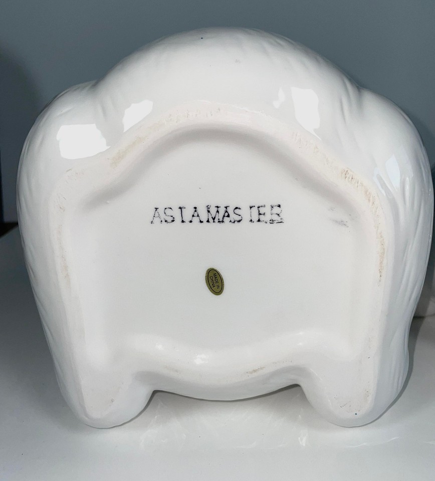 Vintage White Teddy Bear Cookie Jar Wearing Blue Sweater Holding Cookie ...