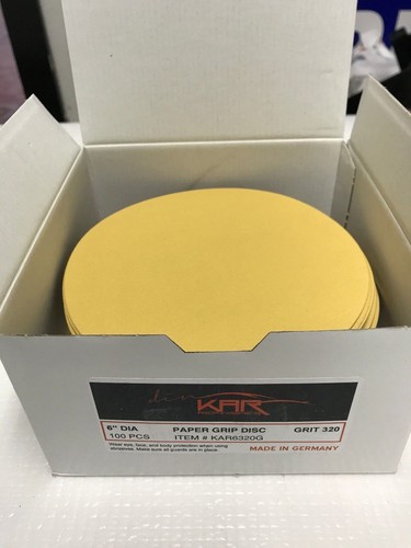 6 in. DIA 320-Grit Hook and Loop Disc GOLD Style 100 PCS Auto Body ...