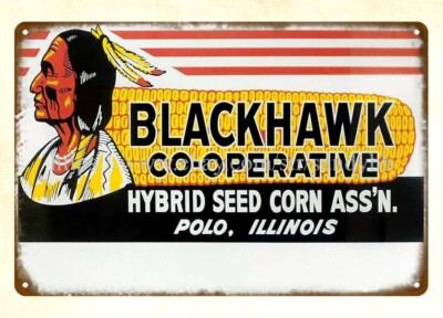 outdoor indoor wall art Blackhawk Co-operative Hybrid Seed Corn metal ...