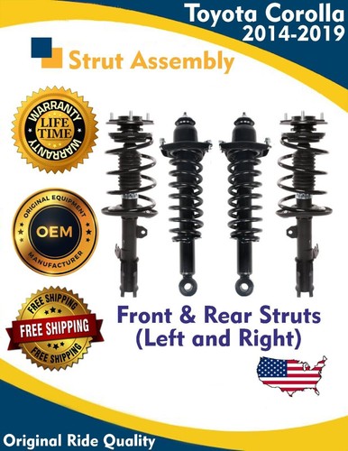 New OE Front & Rear Struts for 2014-2019 Toyota Corolla 1.8L Lifetime ...
