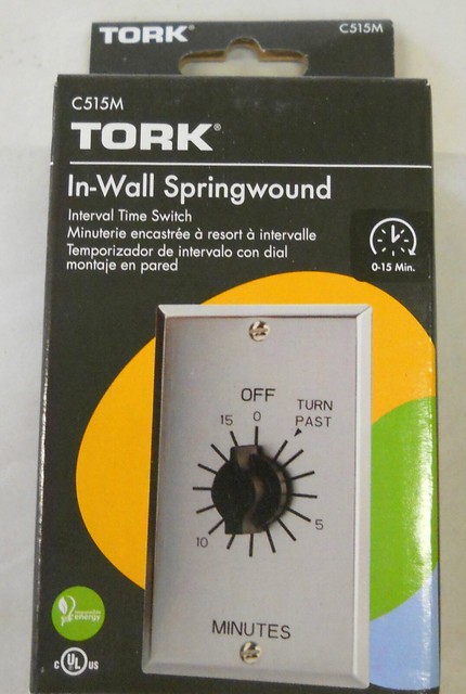 Time Switch in Wall Spring Wound Single Pole 1hp 0-15 Minutes Tork ...