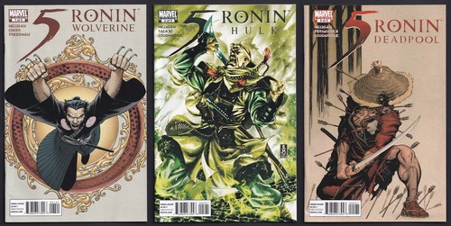 5 Ronin #1 #2 & #5 Deadpool! Wolverine! Hulk! Marvel 2011 1st Watari ...