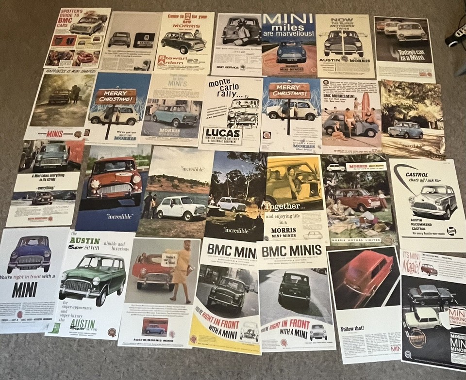 BMC Austin Morris Mini Cooper Mk1 Today’s Car Is A Mini Garage Wall Art ...