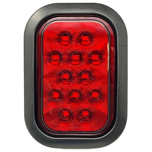 K Parts 5x3 2x Red 2x White Rectangle Light12 Led Stop/turn/tail Backup ...