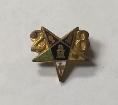 Vintage SMALL MASONIC EASTERN STAR LAPEL PIN with NUMBERS 2 and 8 on ...