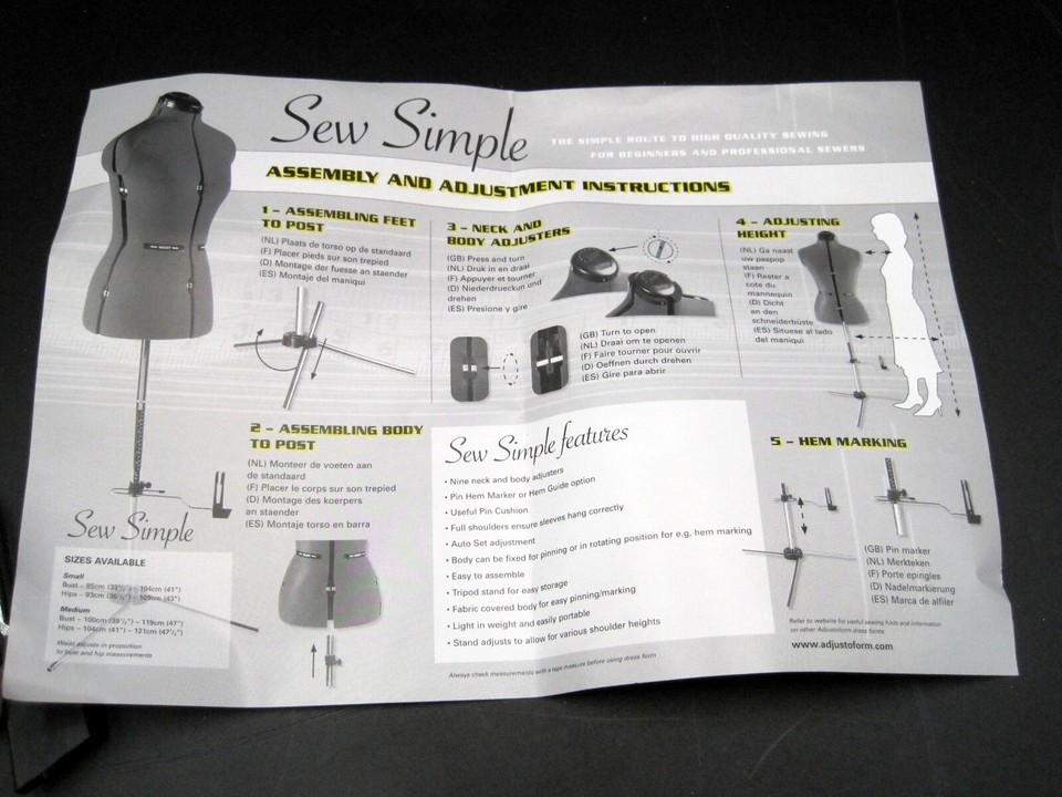 Sew Simple Adjustable Sewing Mannequin Half Body Torso Dress Form with ...