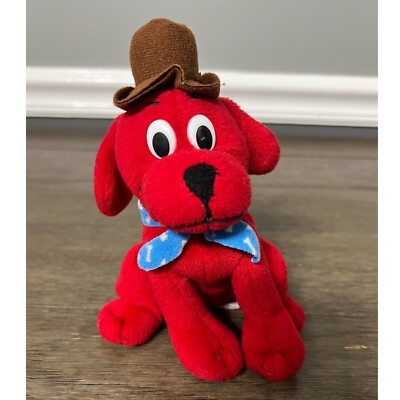 Clifford the Big Red Dog Plush Cowboy Hat Blue Bandana Stuffed Animal ...