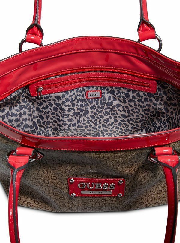 NEW GUESS BROWN CORAL PROPOSAL LOGO CARRYALL TOTE BAG HANDBAG | eBay