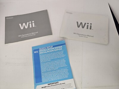 Nintendo Wii Operations Manual Channels & Settings and Manual System ...