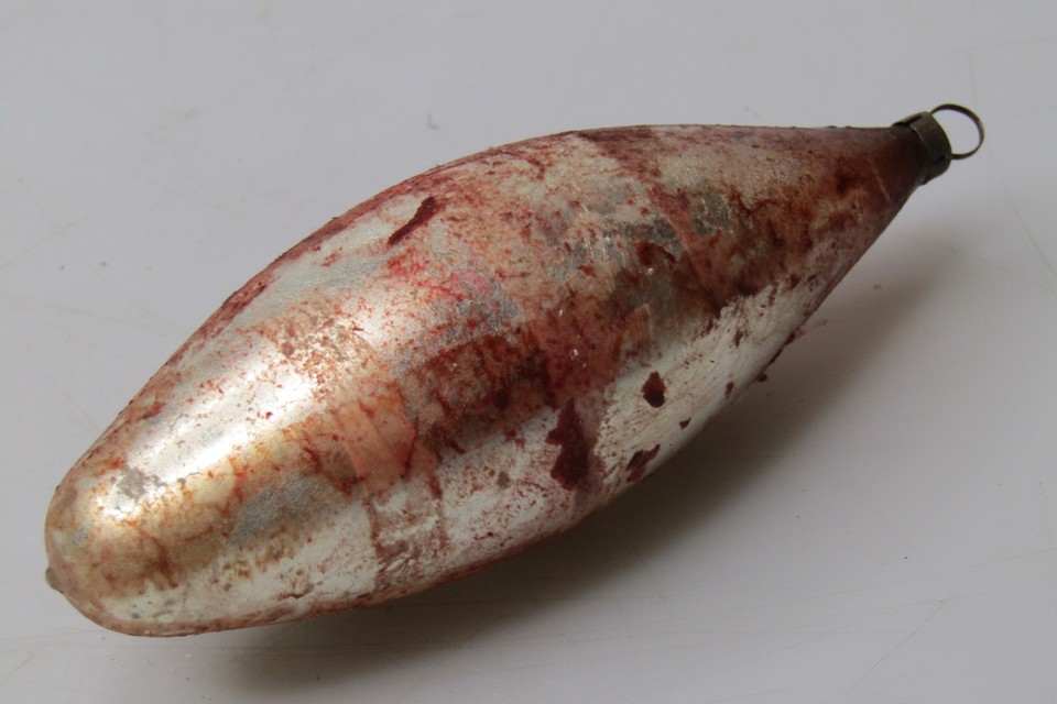 Lot Antique Vintage Blown Glass Striped DROP Christmas Ornaments ...