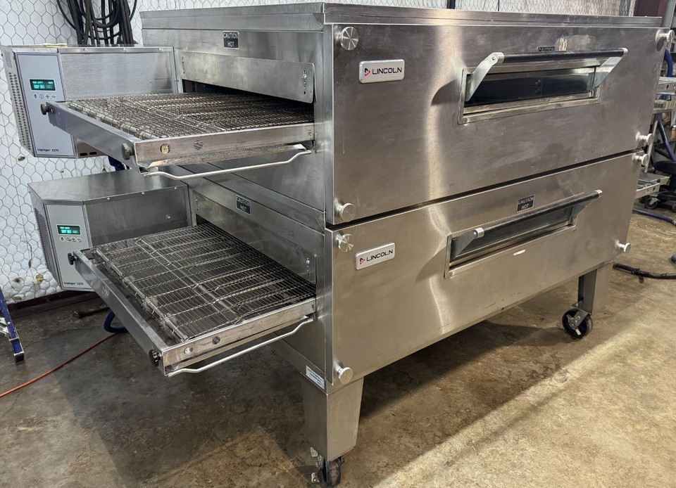 Lincoln Impinger 3270 Nat.Gas Dbl. Stack Conveyor Pizza Ovens ….. VIDEO ...