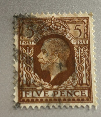 Great Britain - 1924 Brown Five Pence Stamp GB-5 | eBay