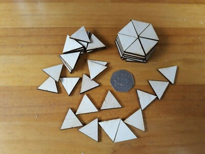 80x 2cm (20mm) TRIANGLE Wooden Craft Shapes Wood DIY Decoration Plaque ...