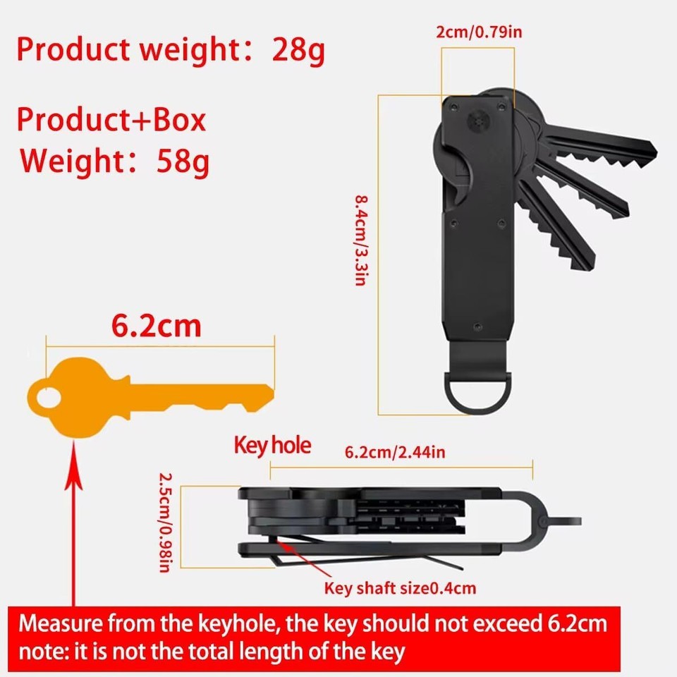 Key Organizer Compact Key Holder Metal Key Chain Minimalist Key Case ...