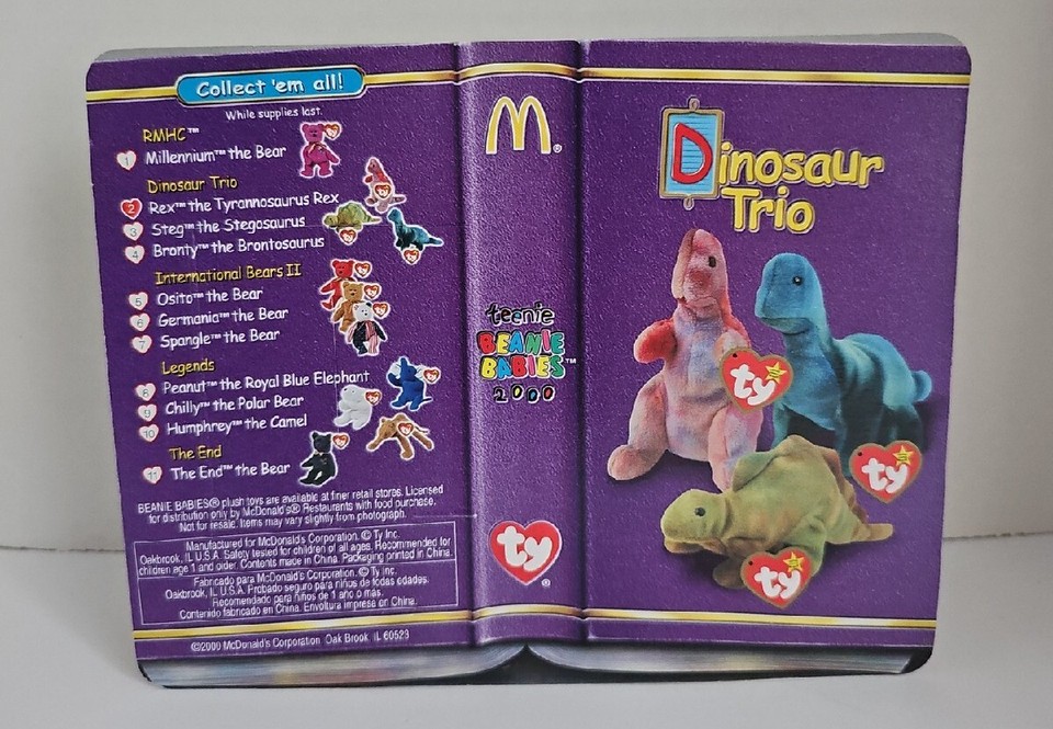 Ty Dinosaur Trio Rex Beanie Baby McDonalds 1994 Unopened | eBay