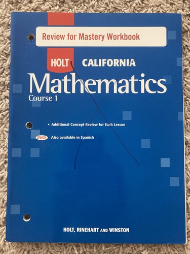 Holt Mathematics California : Review for Mastery Workbook Course 1 by ...
