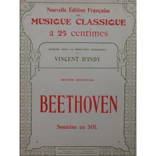 Beethoven Sonatine IN Sol Piano | eBay